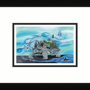 Turtle Island by Carla Joseph, Indigenous Art Print, First Nations ...