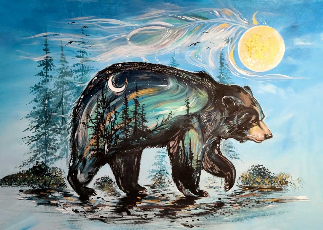 A Bear’s Journey by Carla Joseph, Indigenous Art Print, First Nations ...