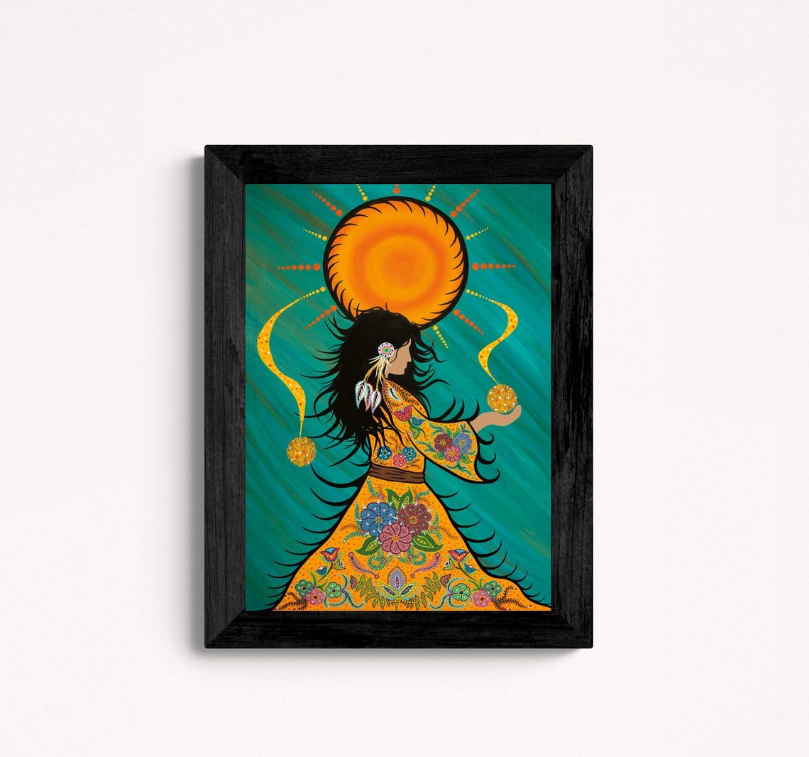 Sun Catcher by Tracey Metallic, Indigenous Art Print, First Nations ...