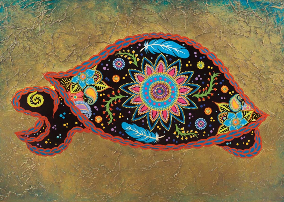 Spirit Turtle by Tracey Metallic, Indigenous Art Print, First Nations ...
