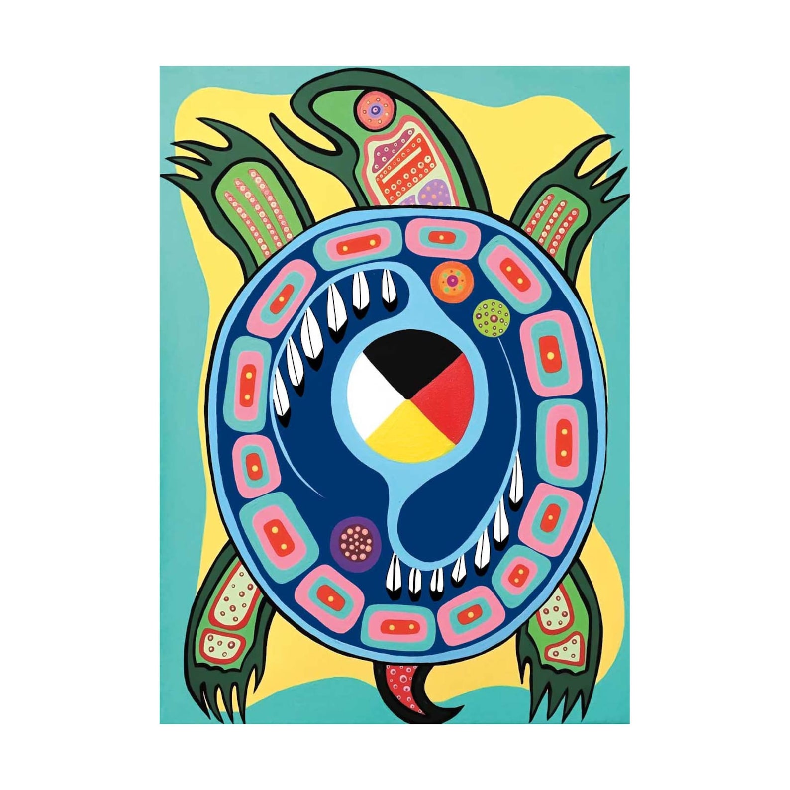 Turtle Island by Donna Langhorne Indigenous Art Print, First Nations ...