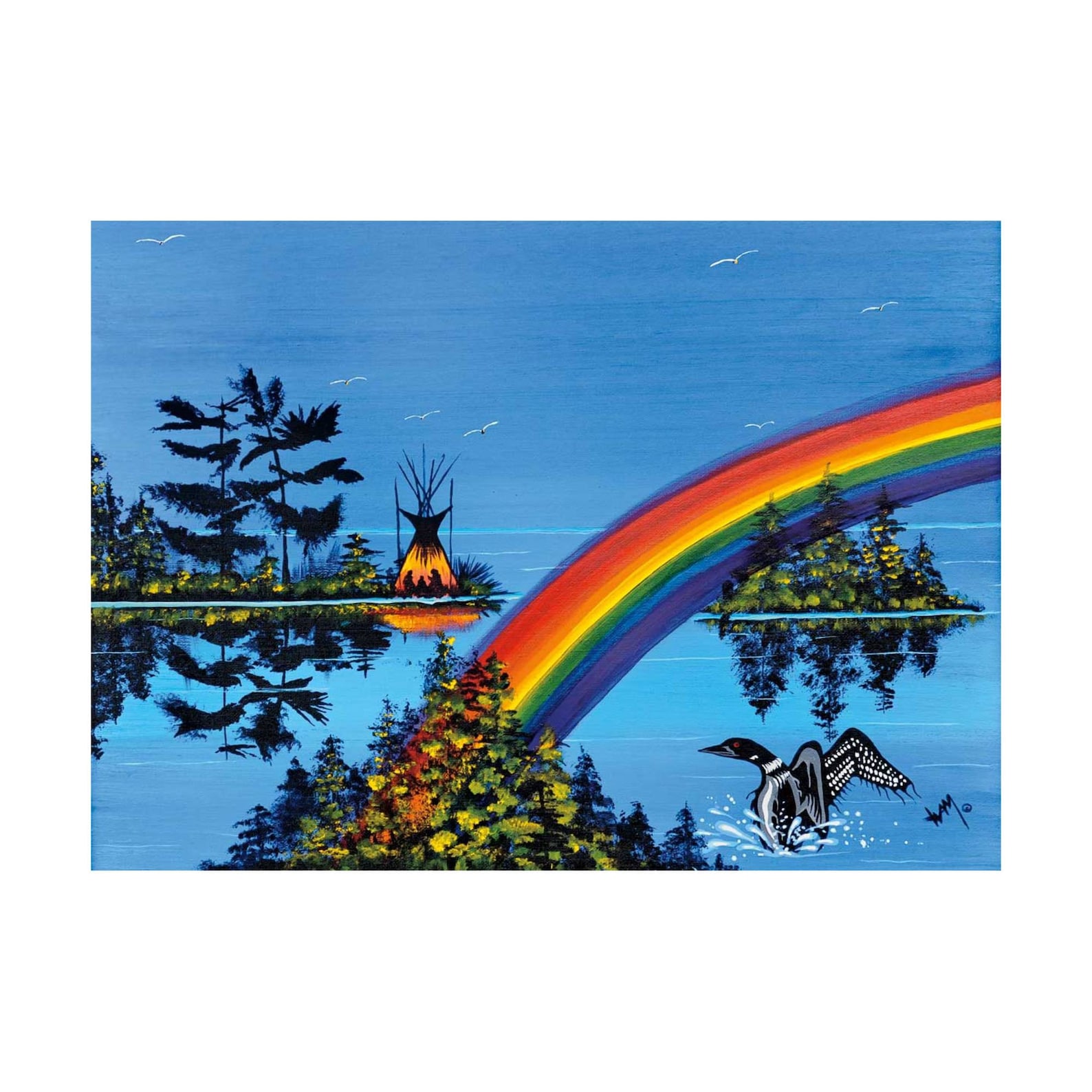 Rainbow by William Monague, Indigenous Art Print, First Nations ...