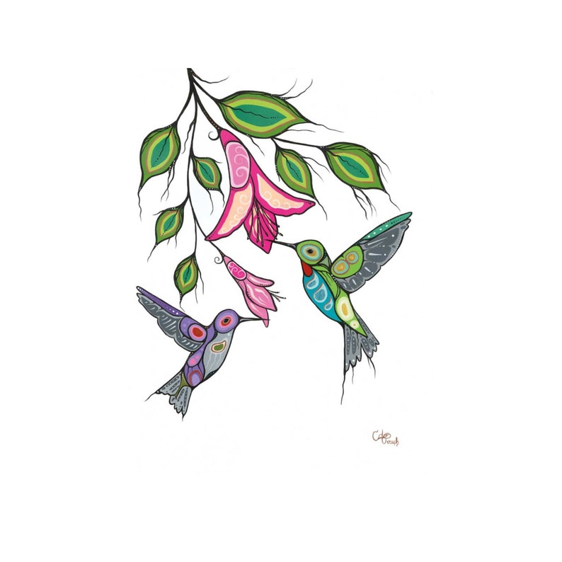 Cree Hummingbirds by Carla Joseph Indigenous Art Print First - Etsy
