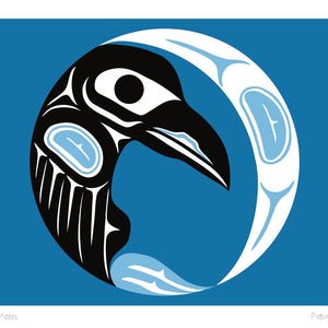 Raven Moon by Pauline Bull, Indigenous Art Print, First Nations, Native ...