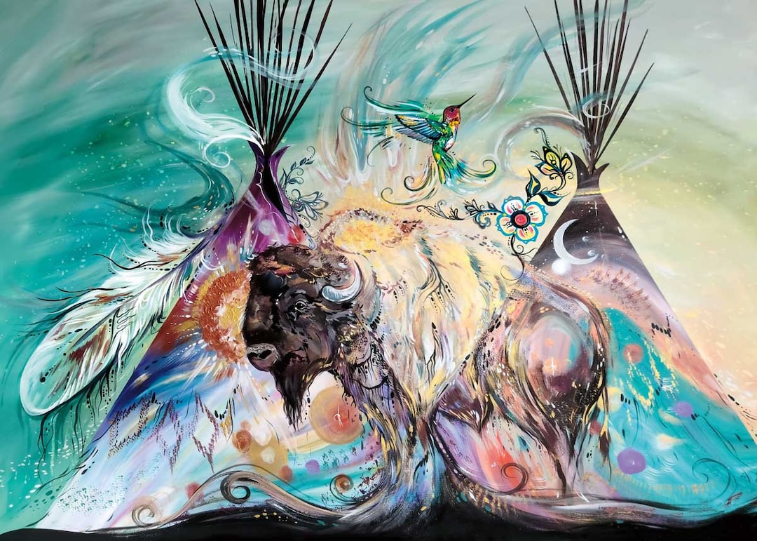 Mighty Buffalo by Carla Joseph, Indigenous Art Print, First Nations ...
