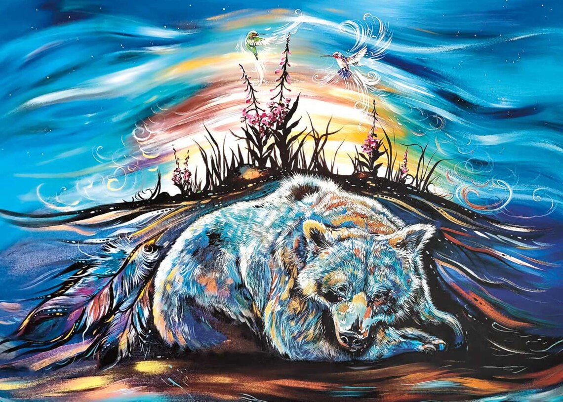 Sleepy Bear by Carla Joseph, Indigenous Art Print, First Nations ...