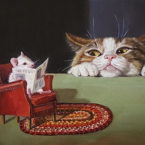 Uninvited by Lucia Heffernan Art Print - Animal Cat and Mouse Wall ...