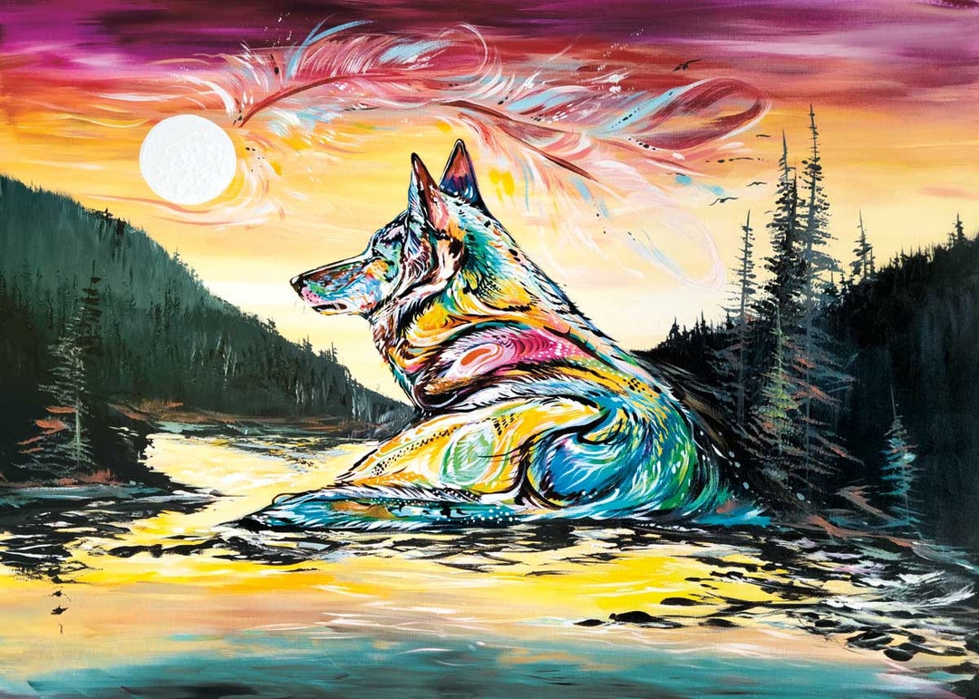 Lone Wolf by Carla Joseph, Indigenous Art Print, First Nations, Native ...