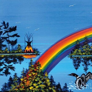 Rainbow by William Monague, Indigenous Art Print, First Nations ...