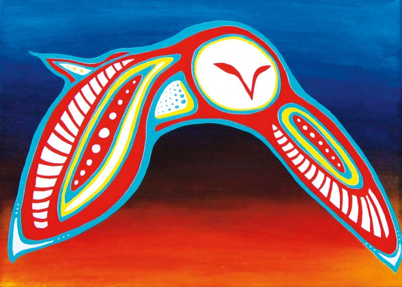 Owl by Patrick Hunter Indigenous Art Print First Nations | Etsy