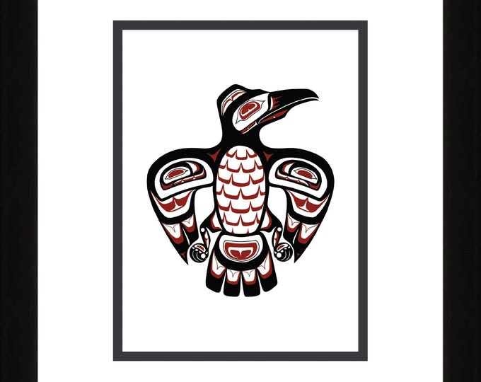 Clarence MILLS " Haida Raven III " Canvas Authentic Indigenous ...