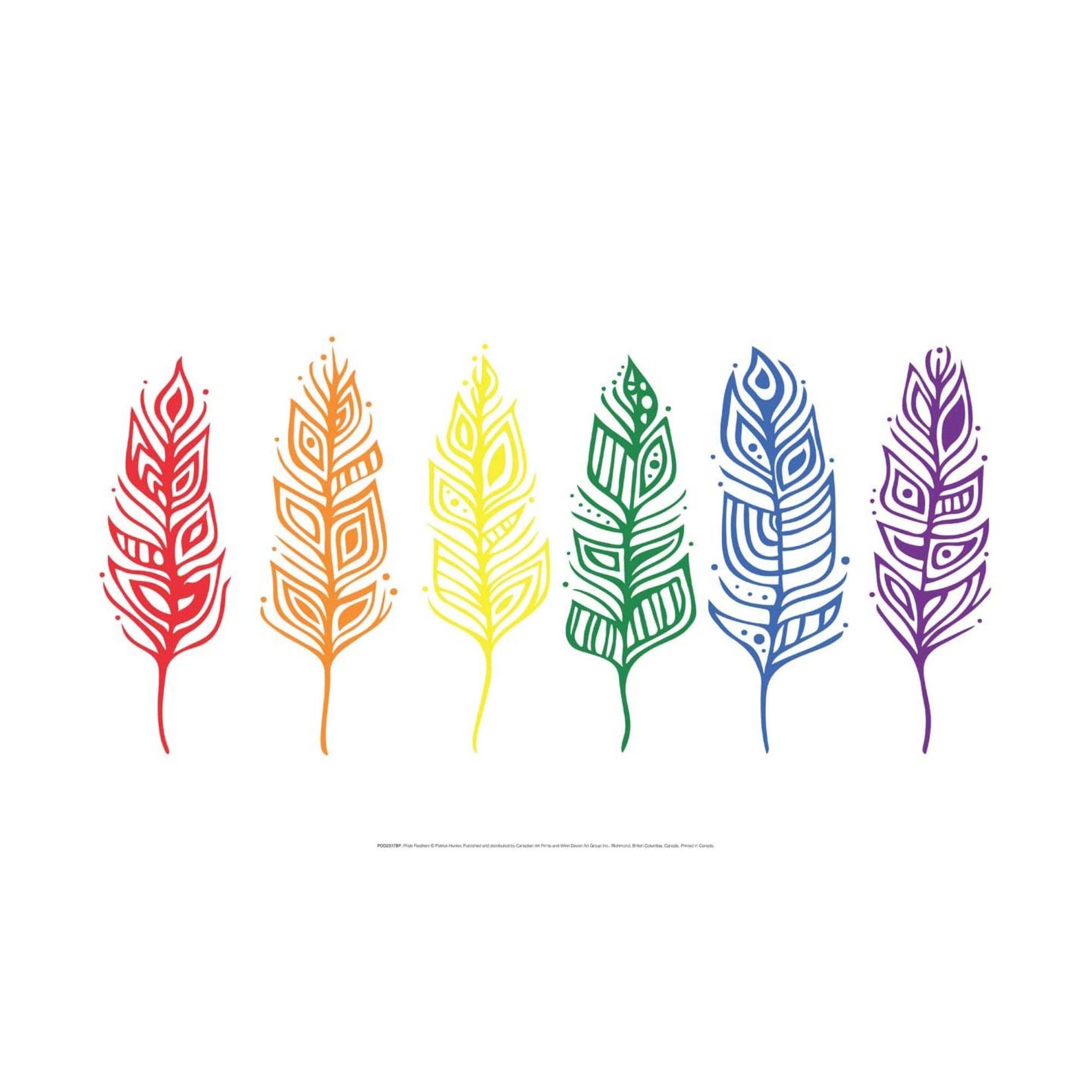 Pride Feathers by Patrick Hunter Indigenous Art Print, First Nations ...