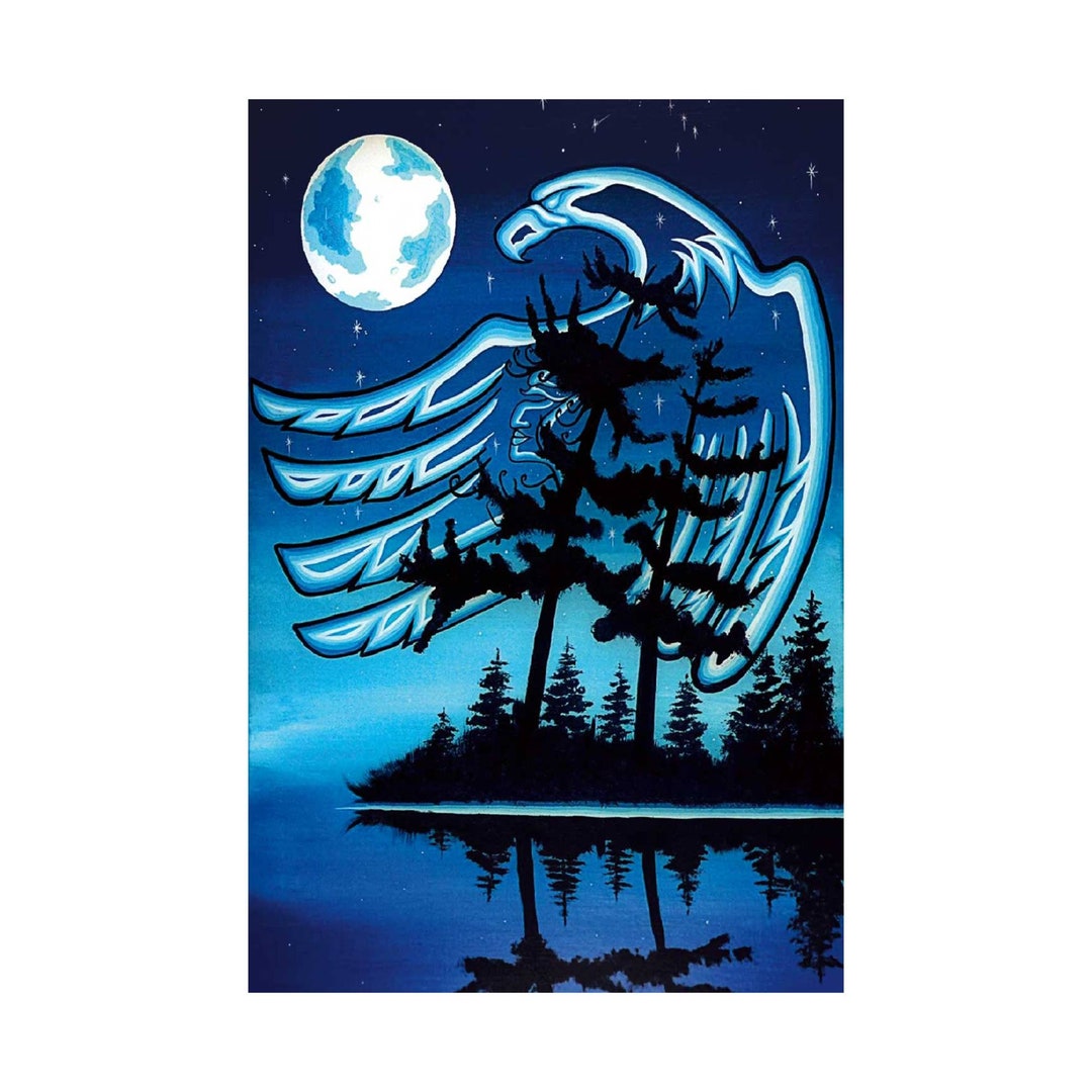 Blue Moon by William Monague, Indigenous Art Print, First Nations ...