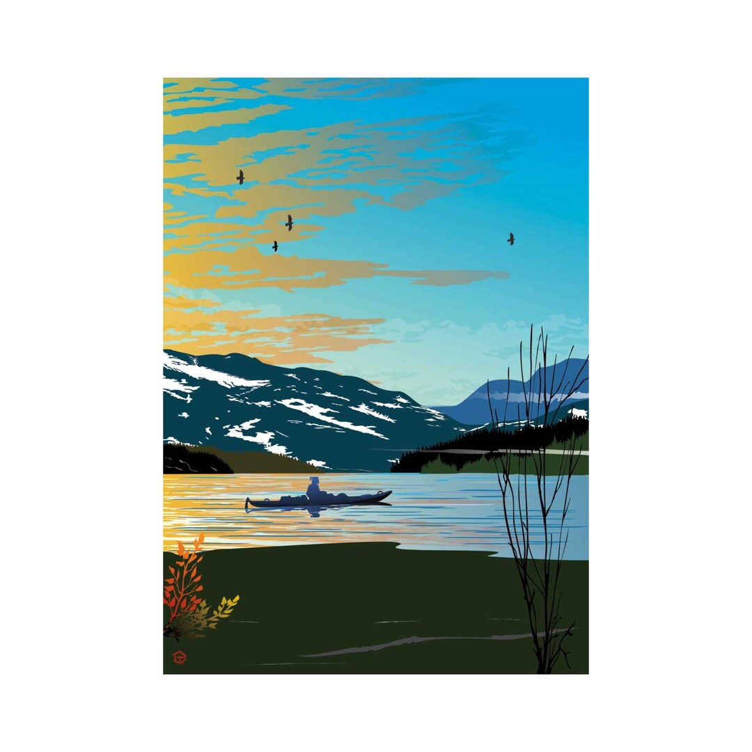 Winter Kayak by Mark Preston, Indigenous Art Print, First Nations ...