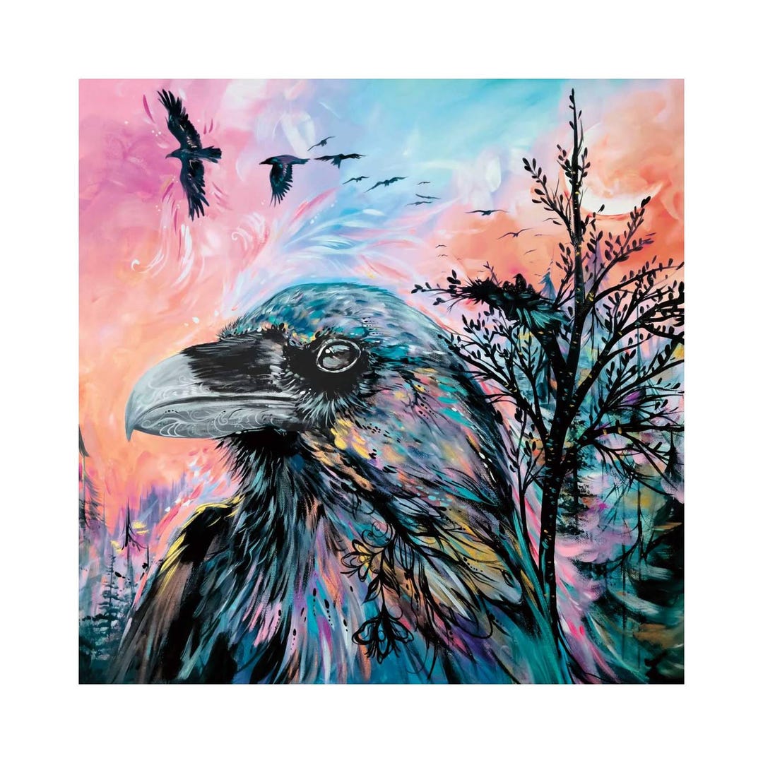 Raven’s Nest by Carla Joseph, Indigenous Art Print, First Nations, Cree ...