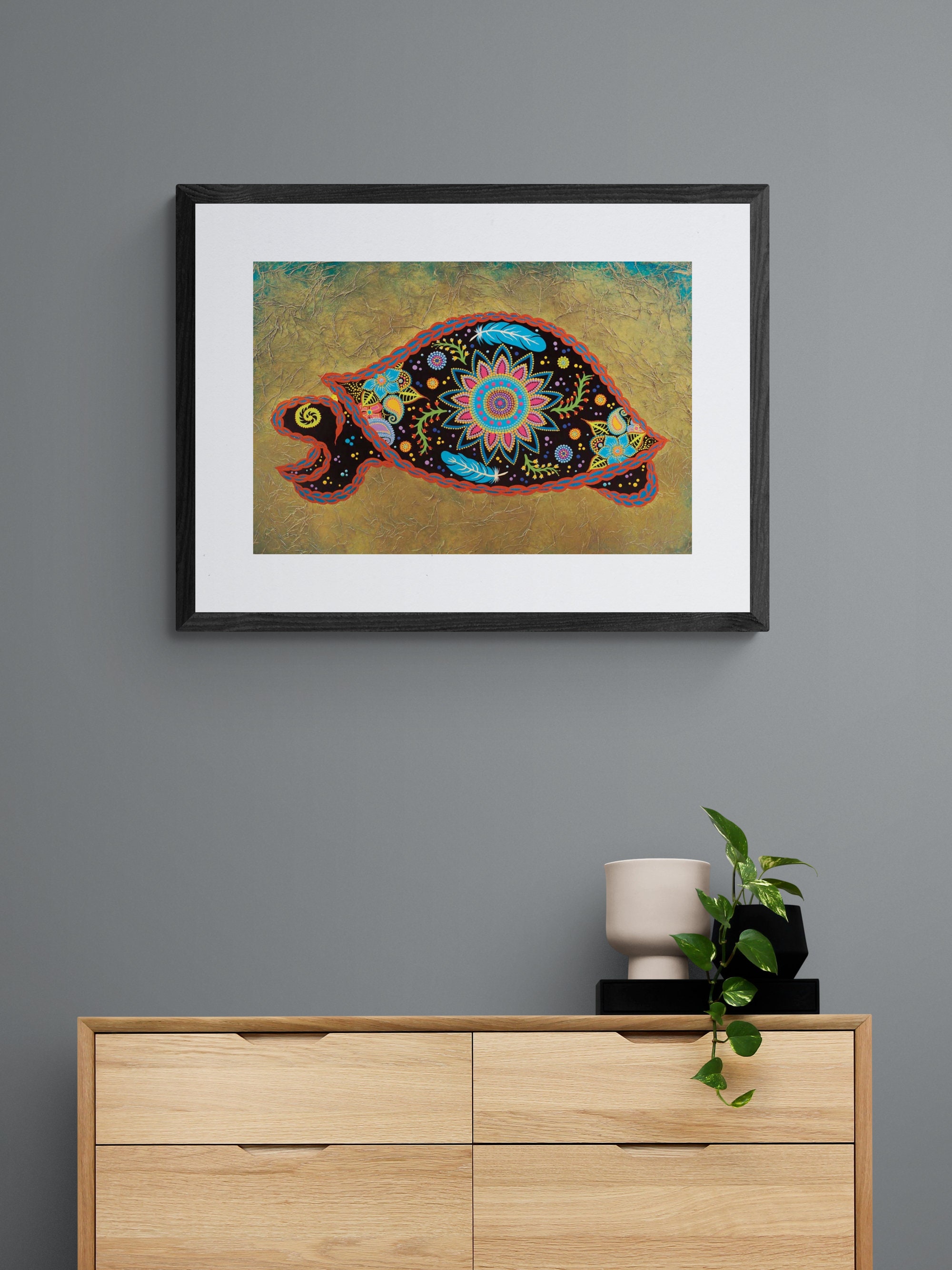 Spirit Turtle by Tracey Metallic, Indigenous Art Print, First Nations ...