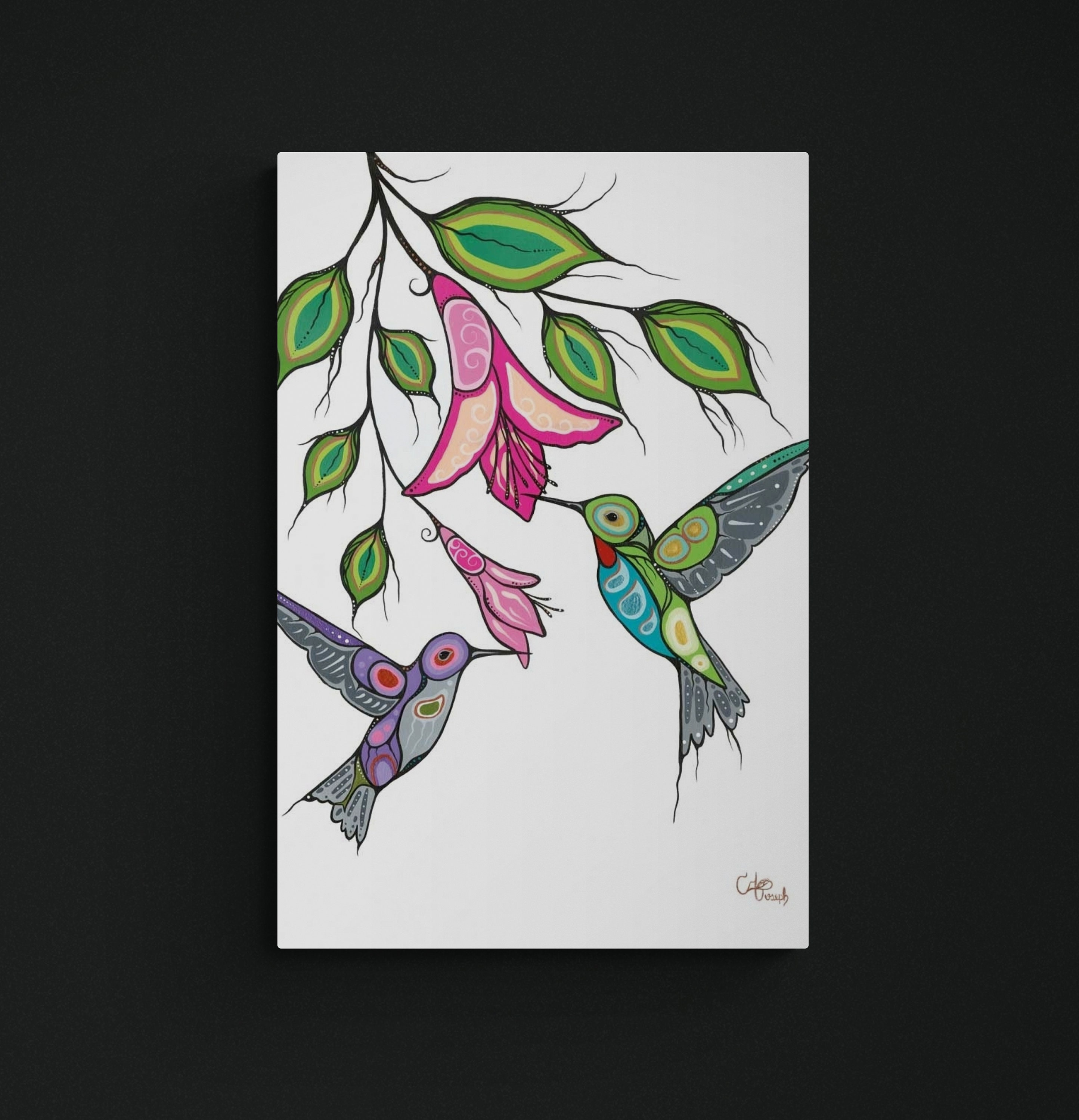 Cree Hummingbirds by Cree Artist Carla Joseph, Indigenous Art Print ...