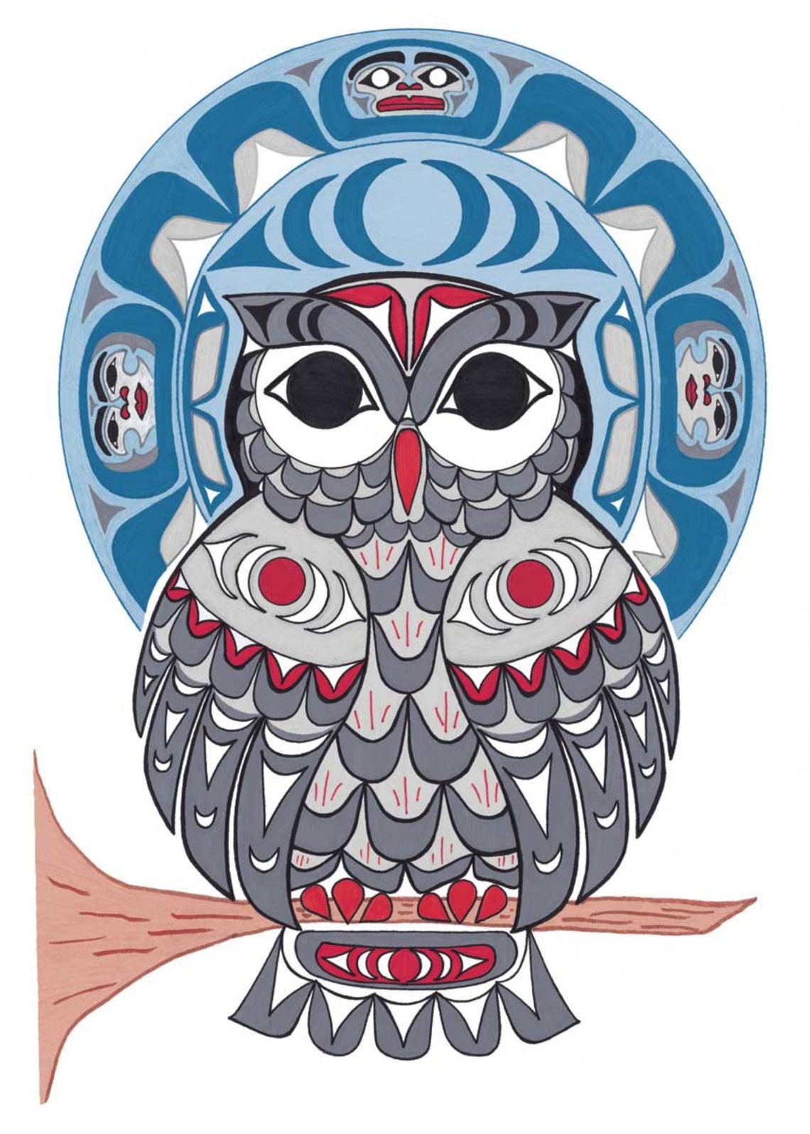Owl by Angela Kimble Indigenous Art Print First Nations - Etsy