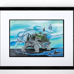 Turtle Island by Cree Artist Carla Joseph, Indigenous Art Print, Framed ...