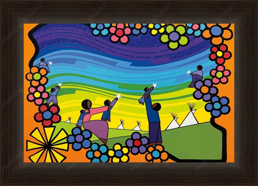 Sundown by Kevin Pee-ace, Indigenous Art Print, First Nations, Native ...