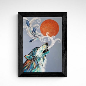 Cree Wolf Call by Carla Joseph, Indigenous Art Print, First Nations ...