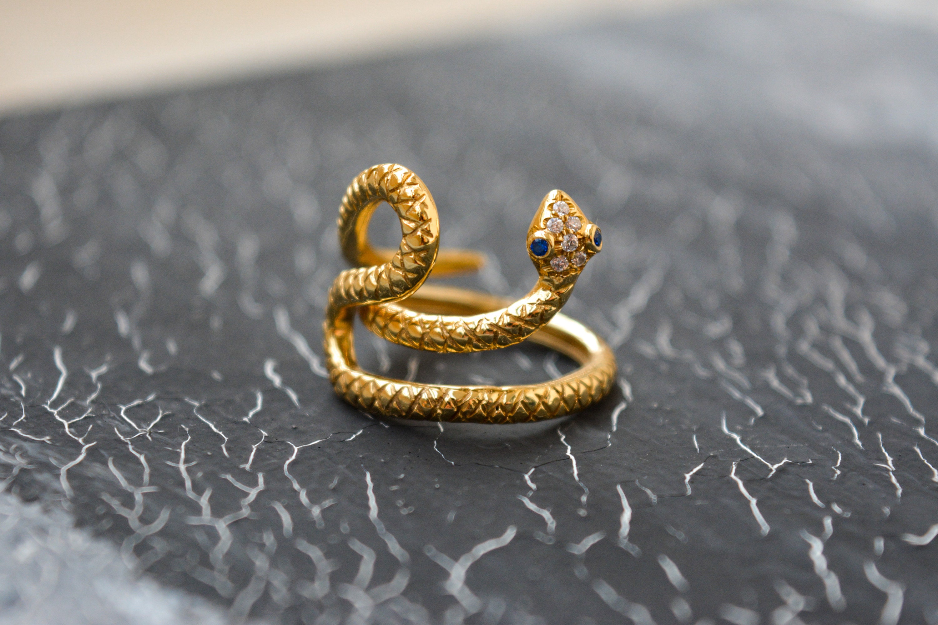 Sapphire Snake Ring Serpent Wrap Ring Wraparound Ring for - Etsy