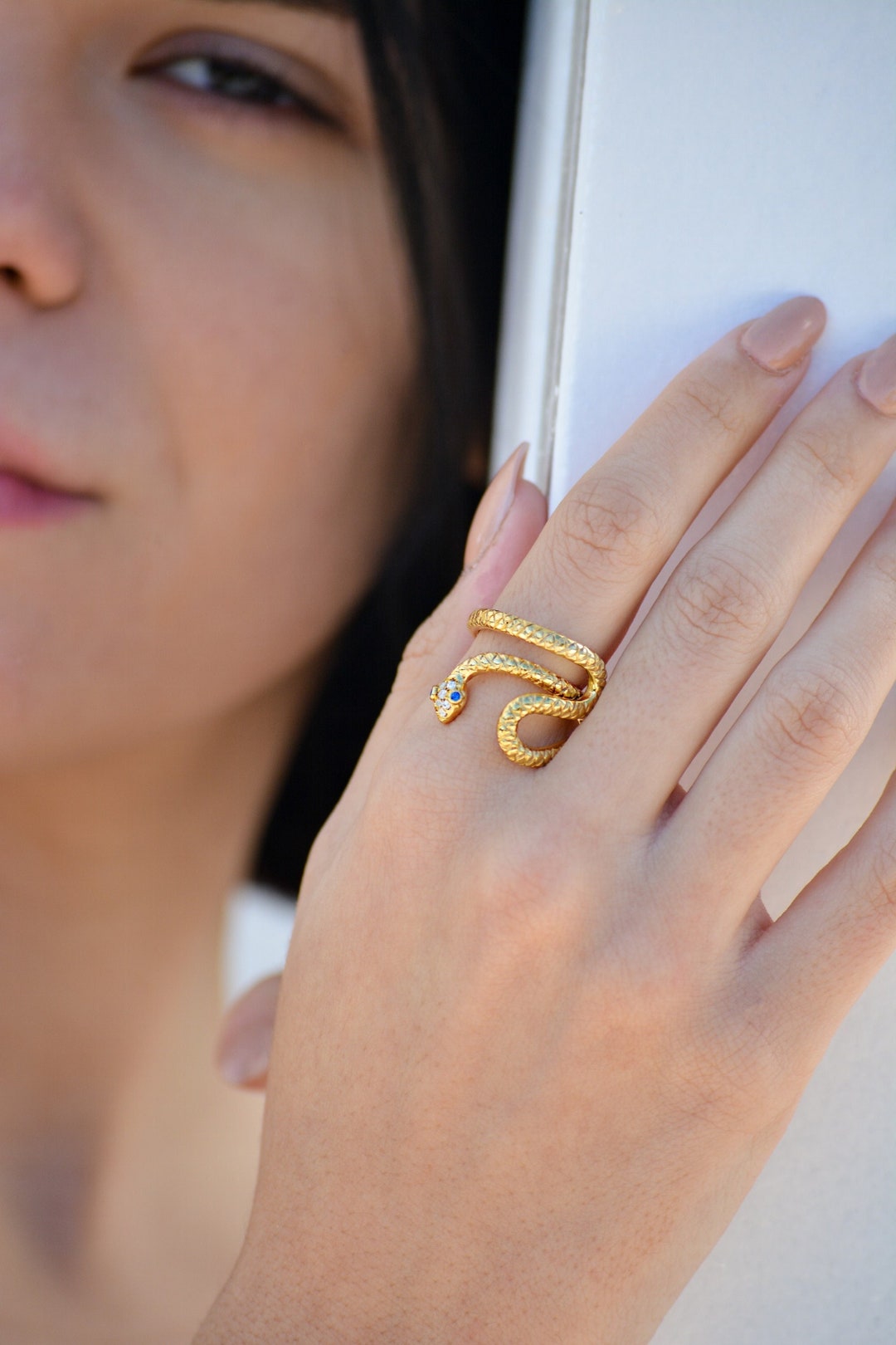 Sapphire Snake Ring Serpent Wrap Ring Wraparound Ring for Women ...