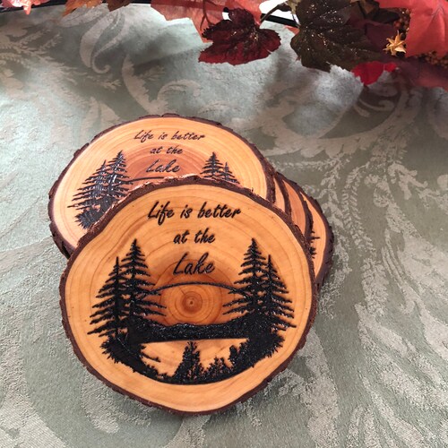 Lake Life Coaster Set - Etsy