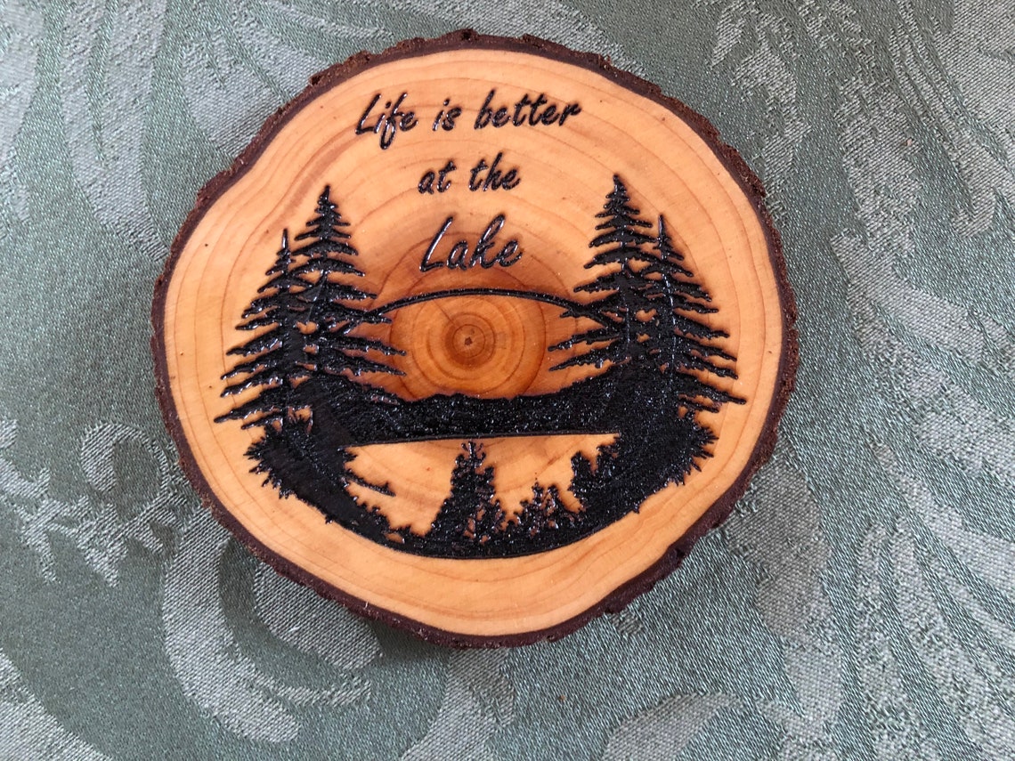 Rustic Wooden Coasters Set Handmade Home Decor Life is - Etsy