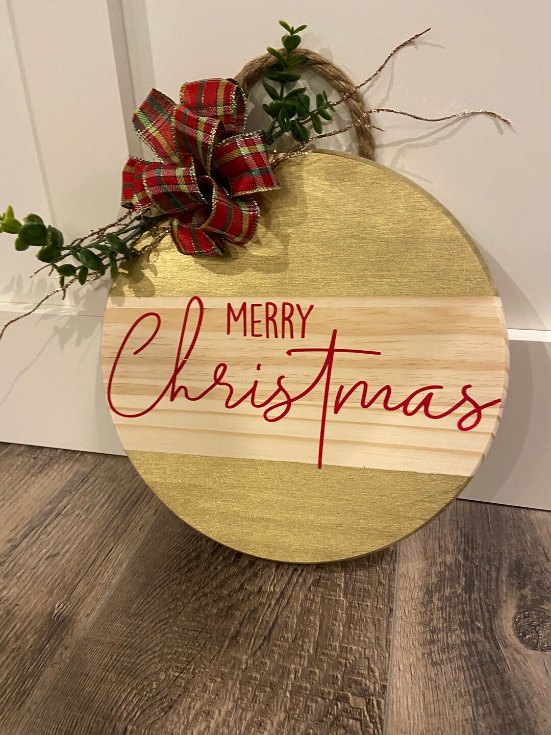 Merry Christmas Sign, Red and Gold Sign, Christmas Sign, Wall Hanging ...
