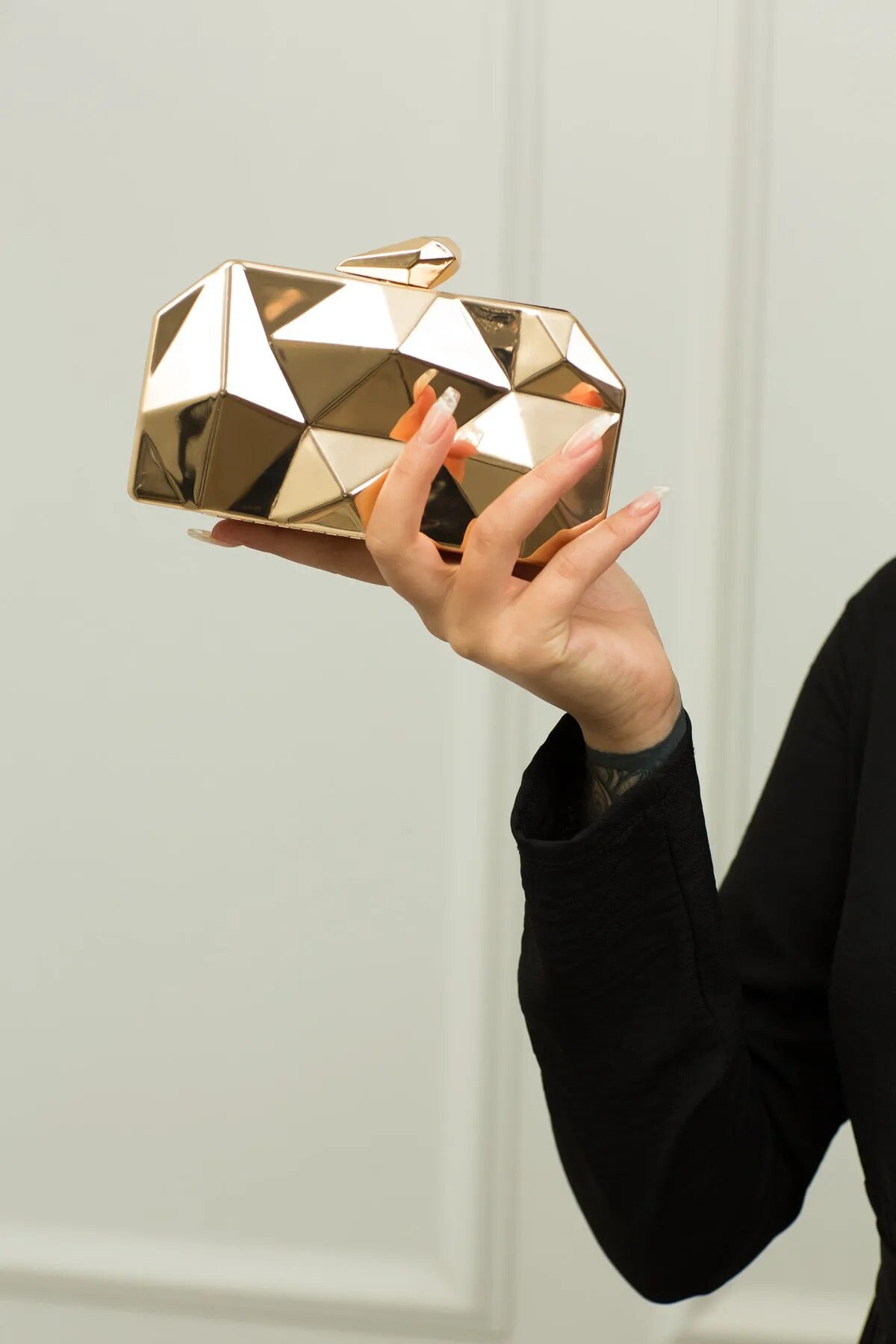 Women Evening Clutch Bags Gold Metallic Case Evening Bag,gold Metal ...