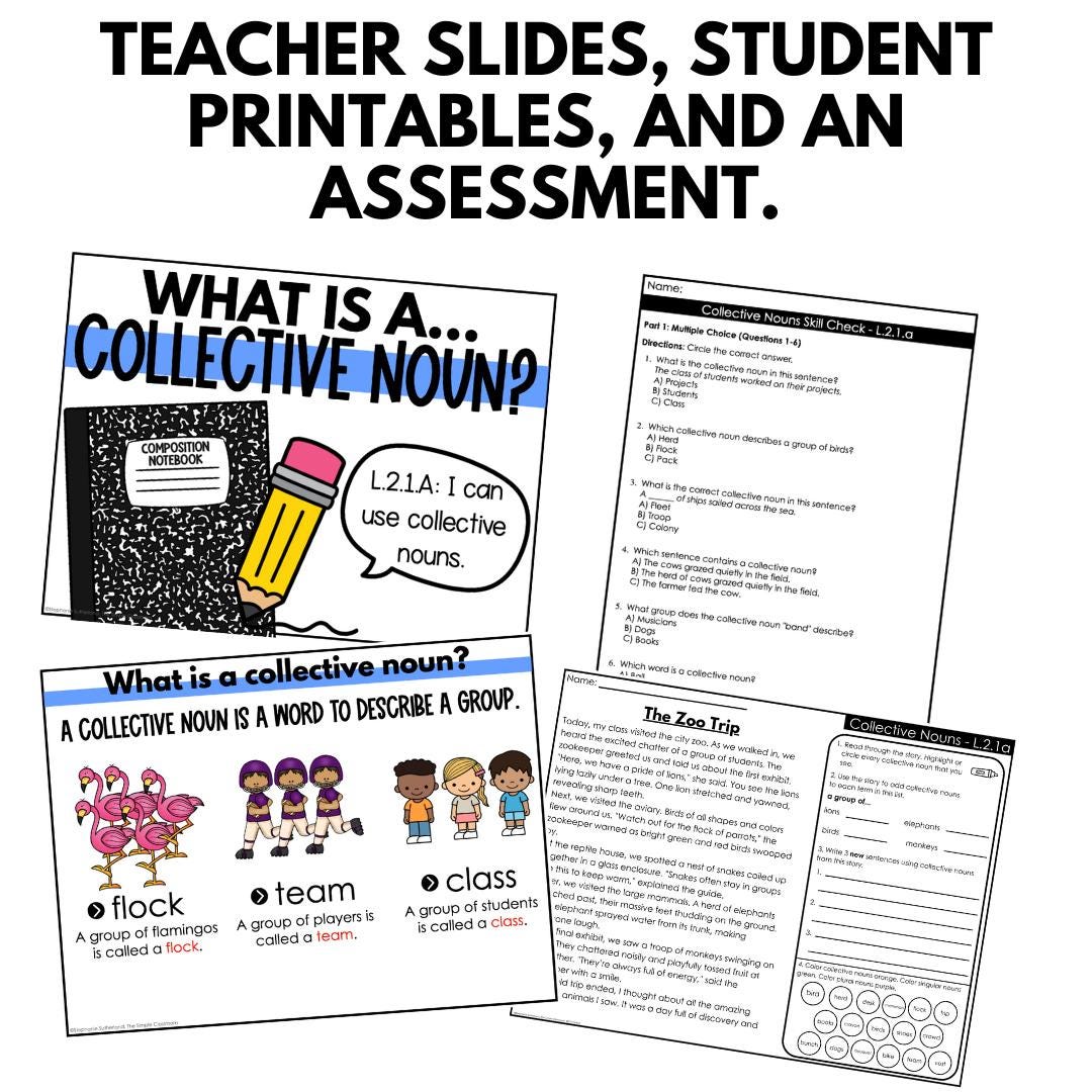 Grammar Worksheet English 2nd Grade Teaching Collective Nouns ...