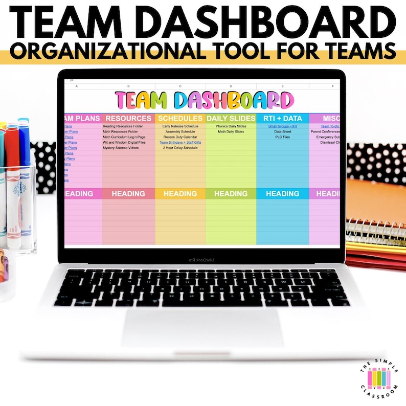 Teacher Planner Digital Google Slides Team Organization - Etsy