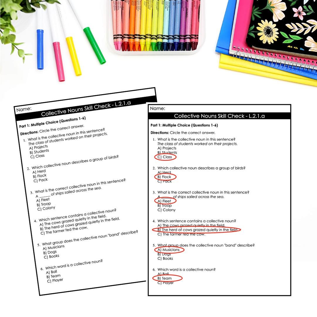 Grammar Worksheet English 2nd Grade Teaching Collective Nouns ...