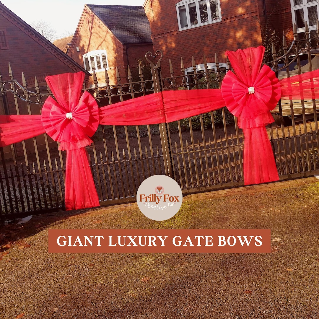 GIANT Luxury Christmas Gate Bow DIY Kit Festive Bow Xmas Decoration ...