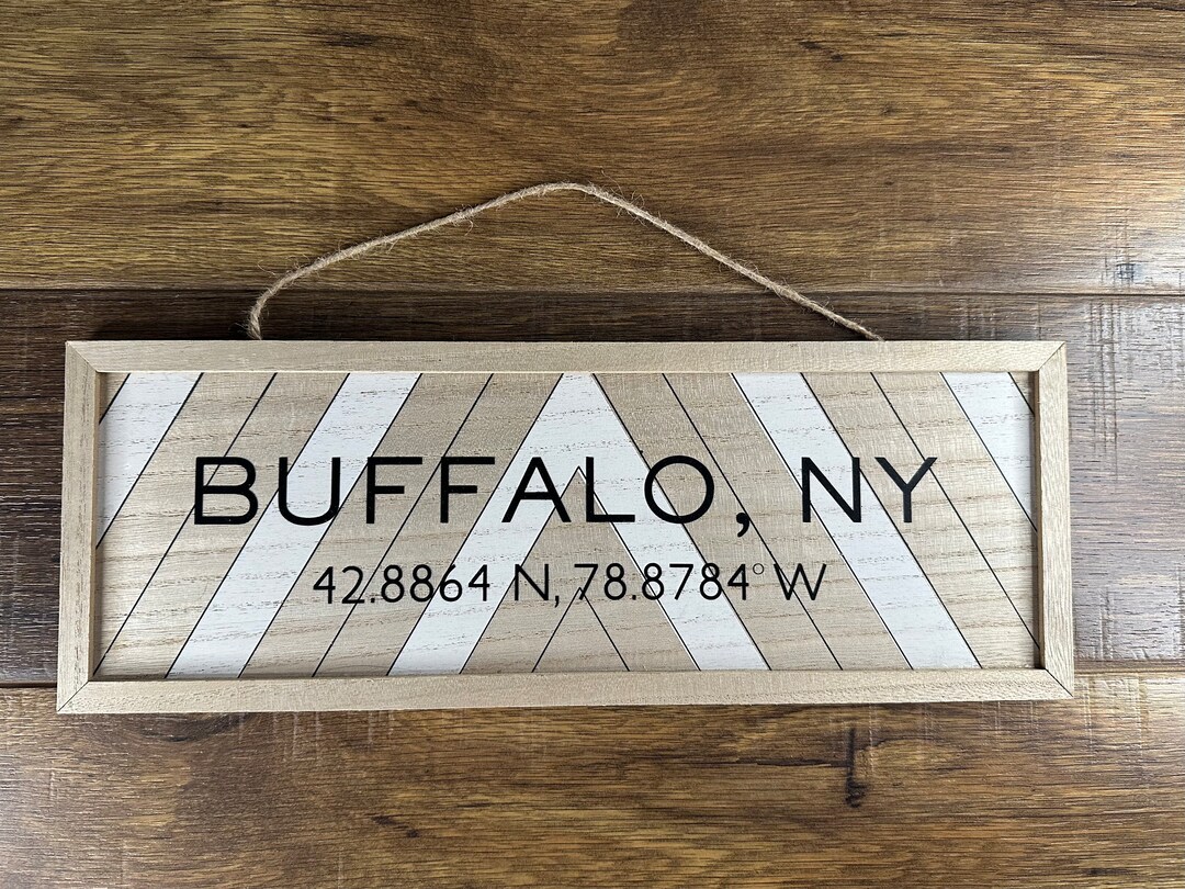 Buffalo, New York Latitude and Longitude Sign - Etsy