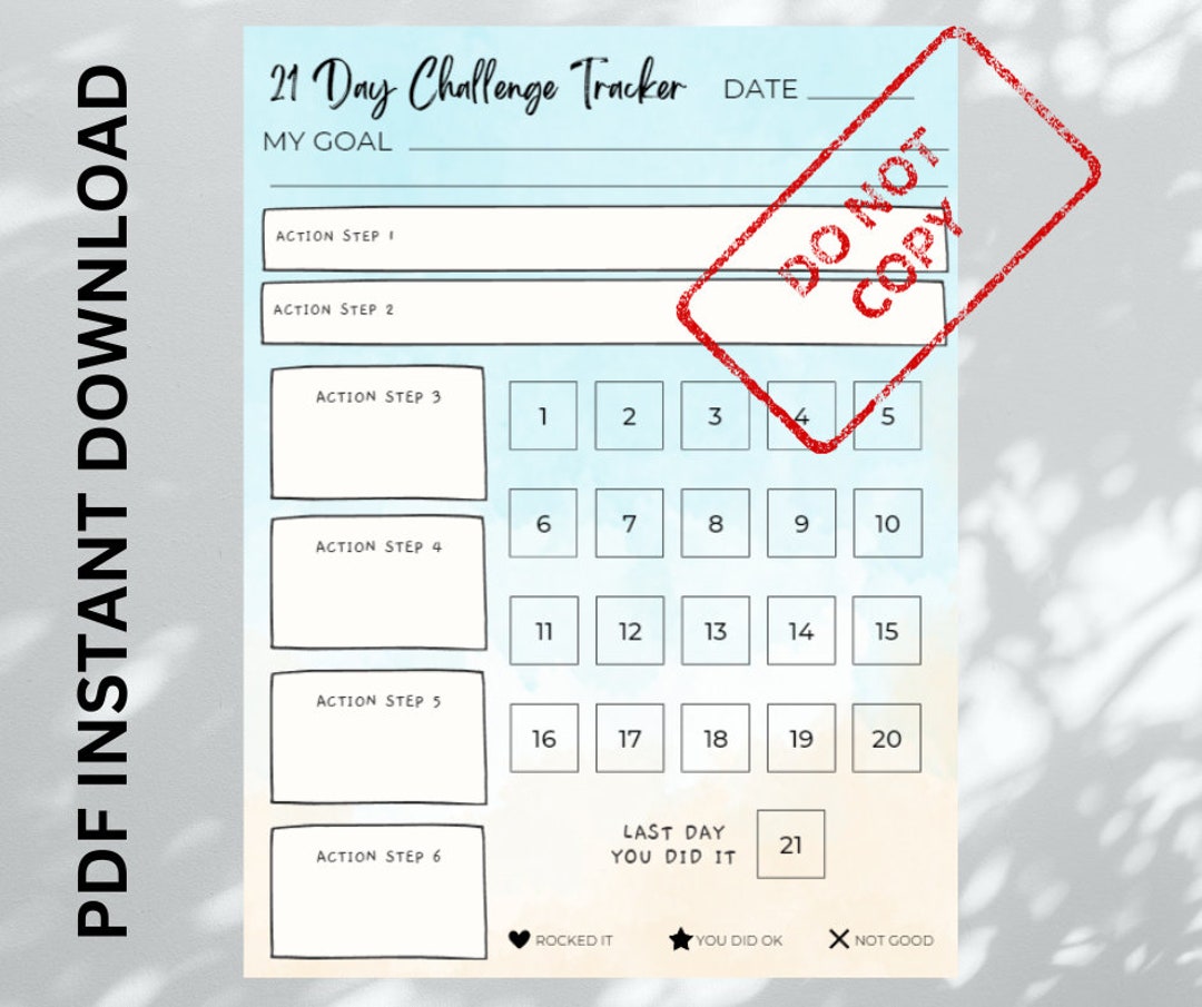 21 Day Tracker: Digital Download for You | Weight Tracker, Workout ...