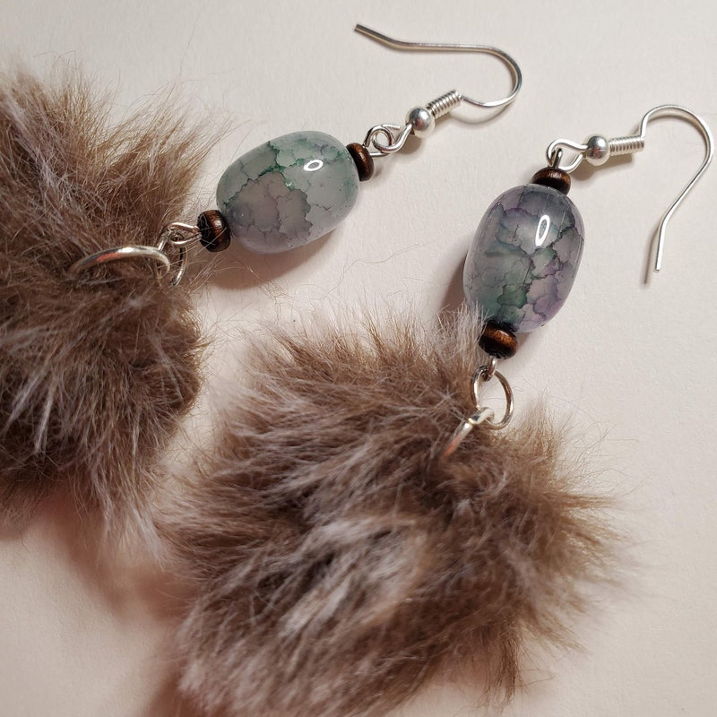 Fur Earrings - Etsy