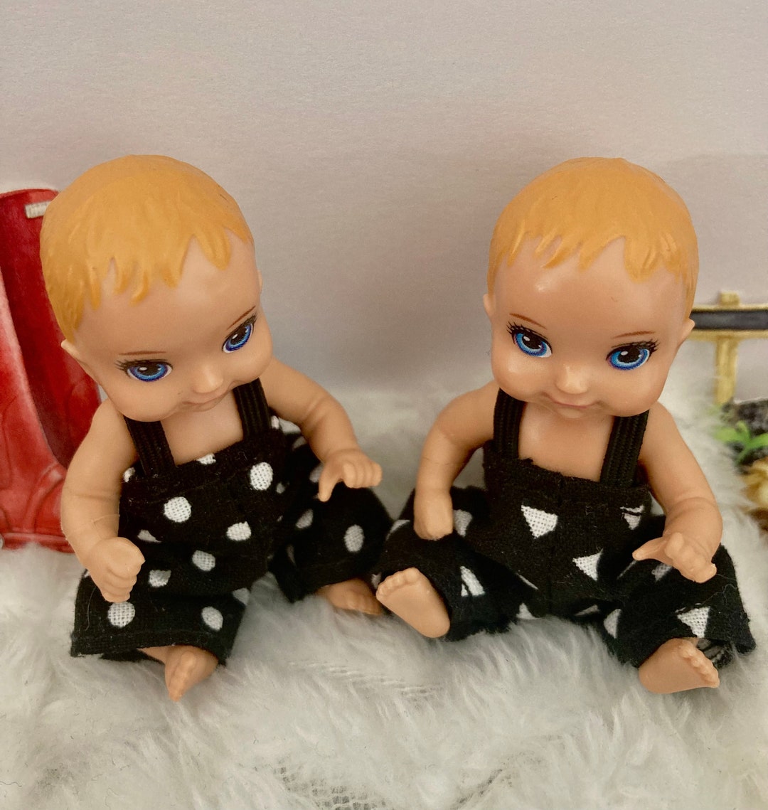 For 3 Inch or 2 1/2 Inch Doll - Dots and Triangles Overalls - Etsy