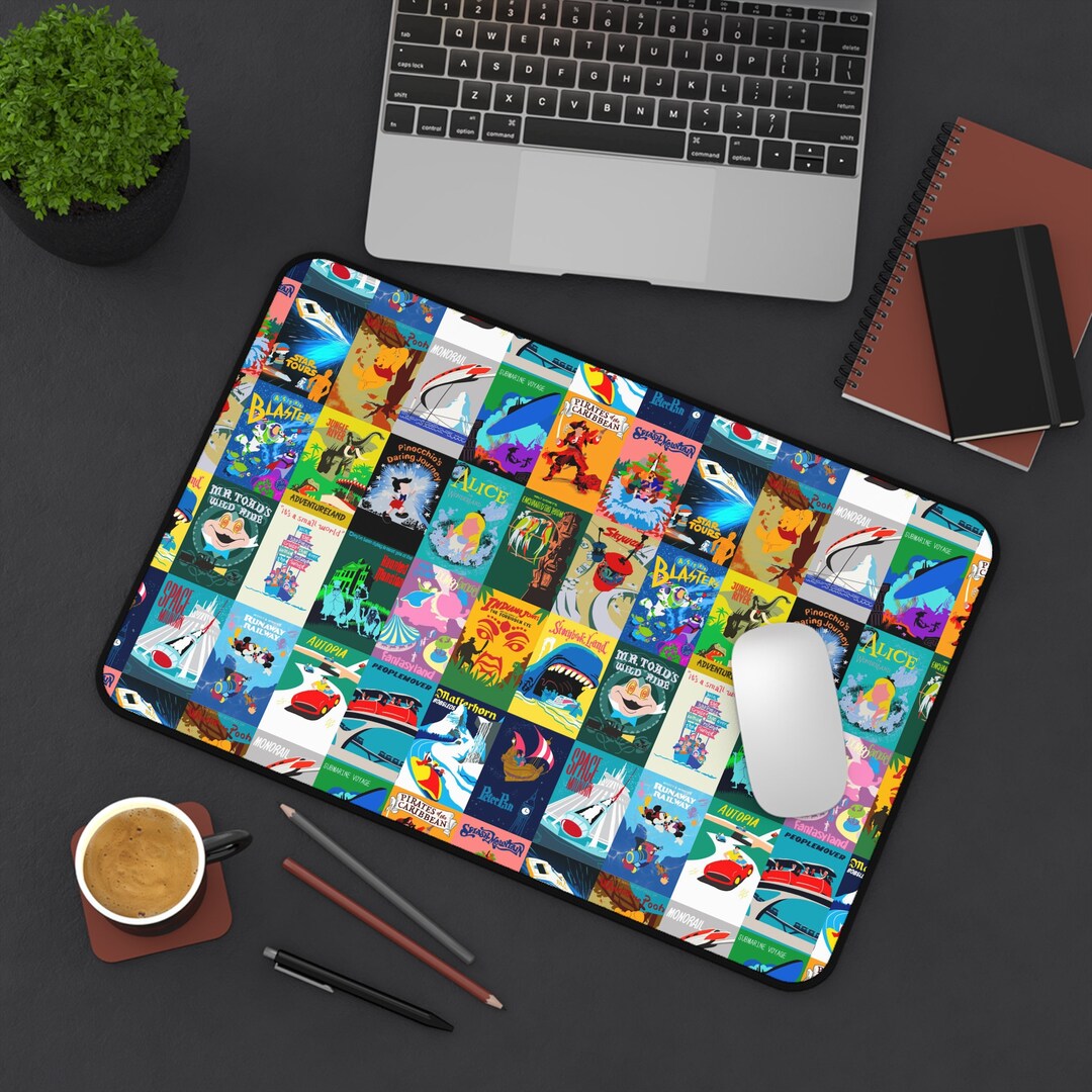 Disney Retro Vintage Posters Desk Game Mat Disneyland Magic Kingdom ...