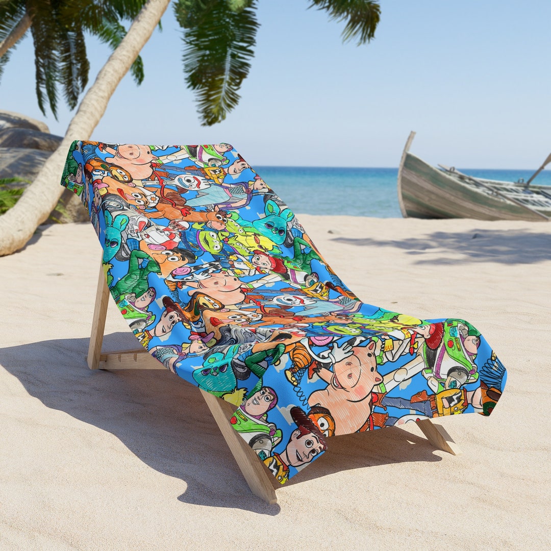 Disneyland Toy Story Inspired Beach Towel Custom Hand Drawn Icons Gift ...