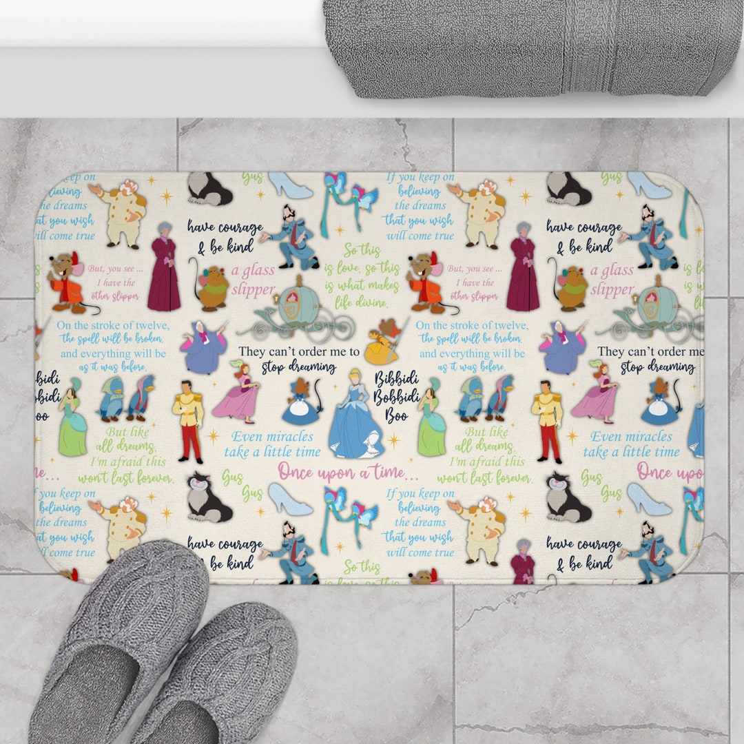 Cinderella Princess Disney Inspired Bath Mat Rug Gift Home Art Gift ...