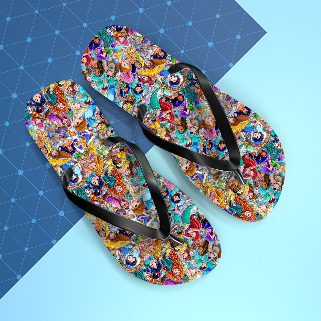 Disney Princess Inspired Summer Flip Flops Shoes Womens Mens Disneyland ...