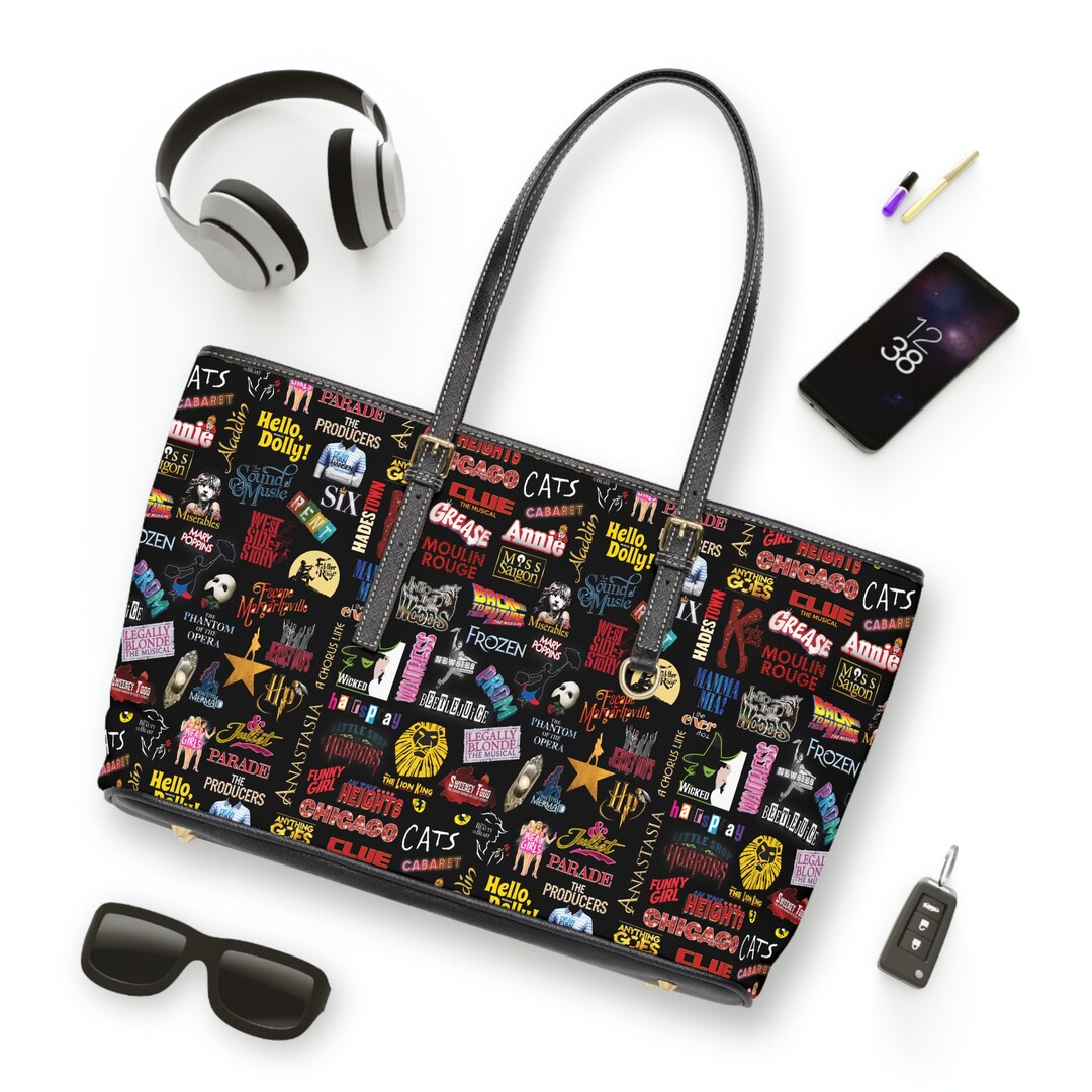 Broadway Shows Inspired PU Leather Shoulder Bag Purse Tote Gift Teacher ...