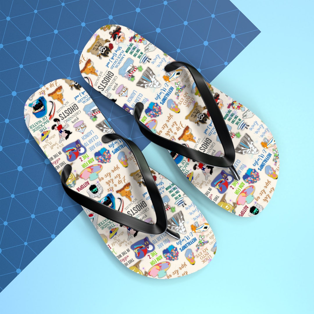 Disney Mega Inspired Summer Flip Flops Shoes Womens Mens Disneyland ...