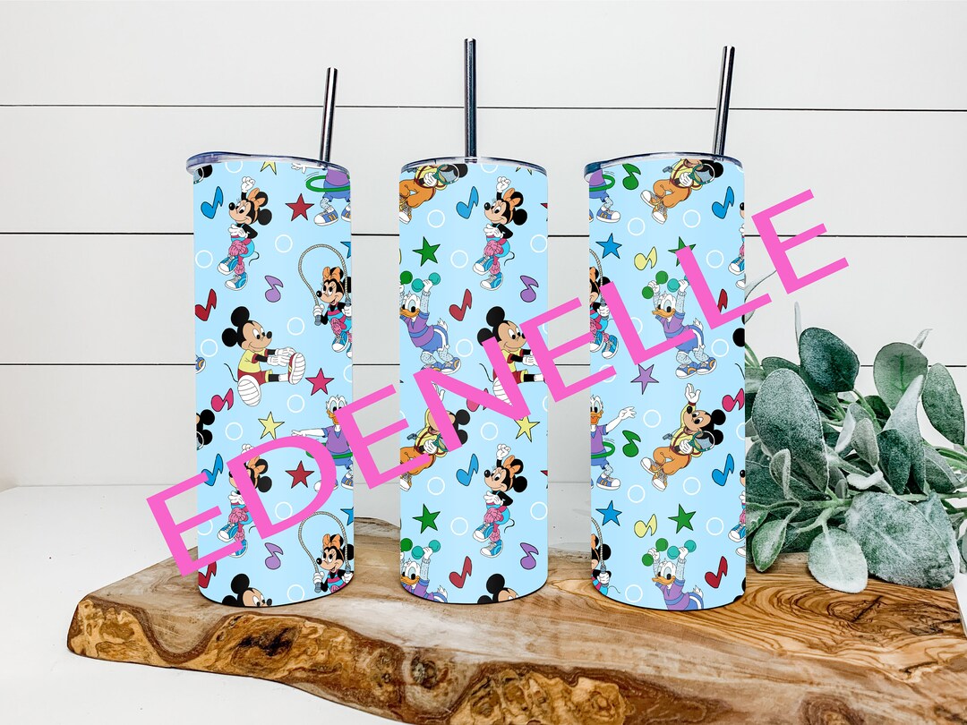 Mousercise 80s Workout Inspired Tumbler Hand Drawn Disney Disneyland ...