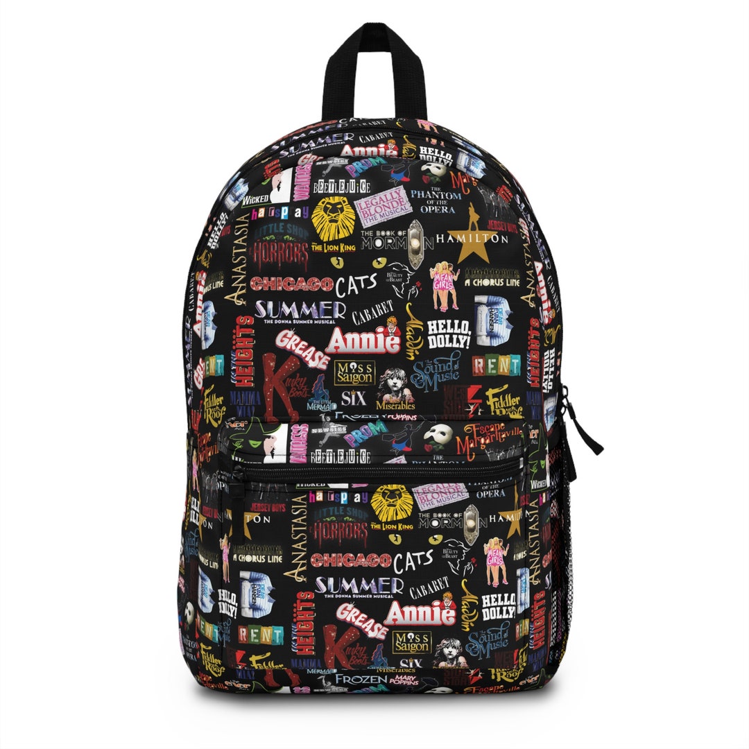 Broadway Musical Theater Backpack Logos Icons Teacher Gift Student ...