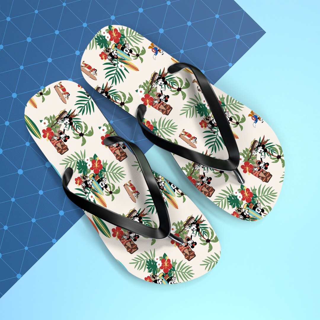 Disney Hawaiian Holiday Inspired Summer Flip Flops Shoes Womens Mens ...