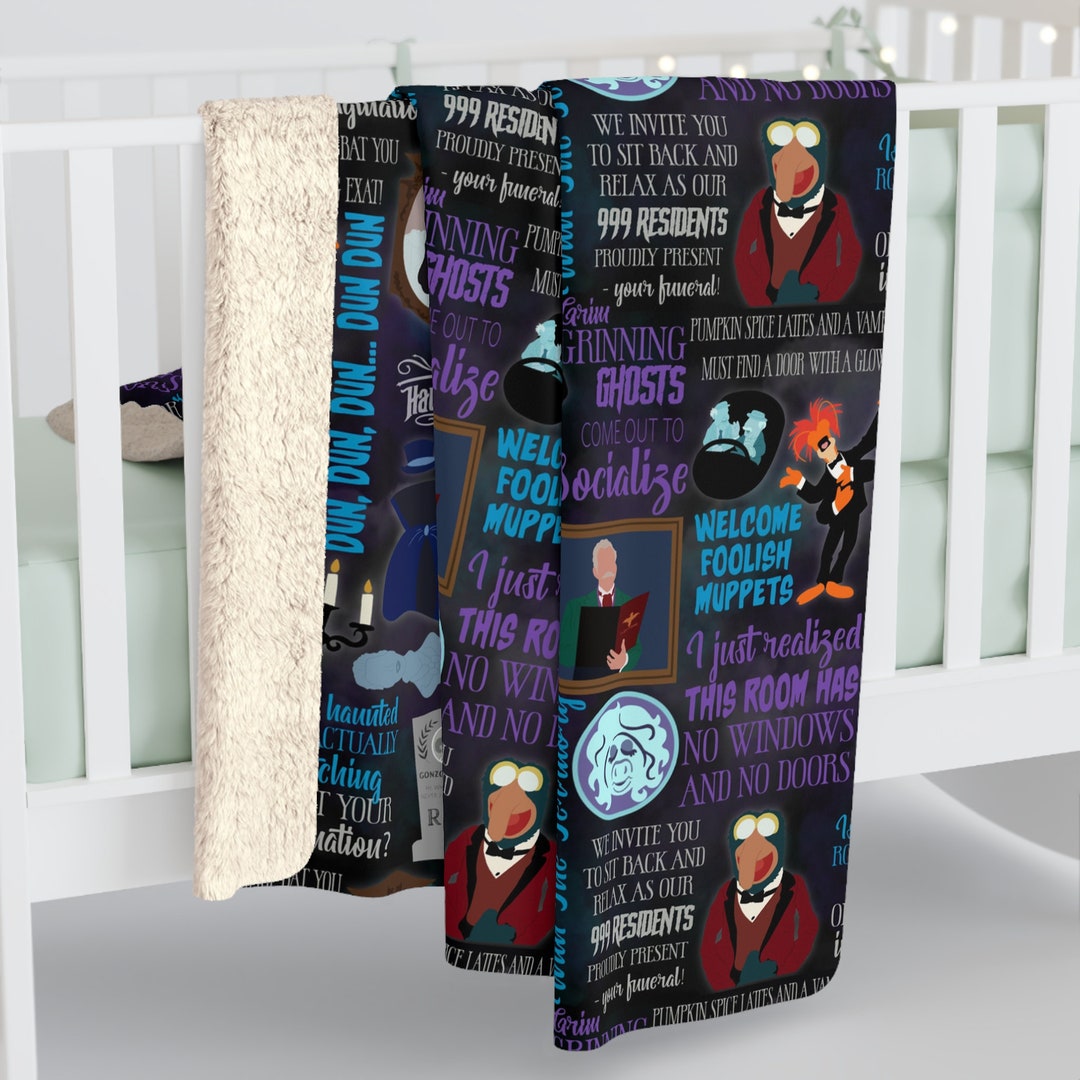 Muppets Haunted Mansion Disney Inspired Sherpa Fleece Blanket Throw ...