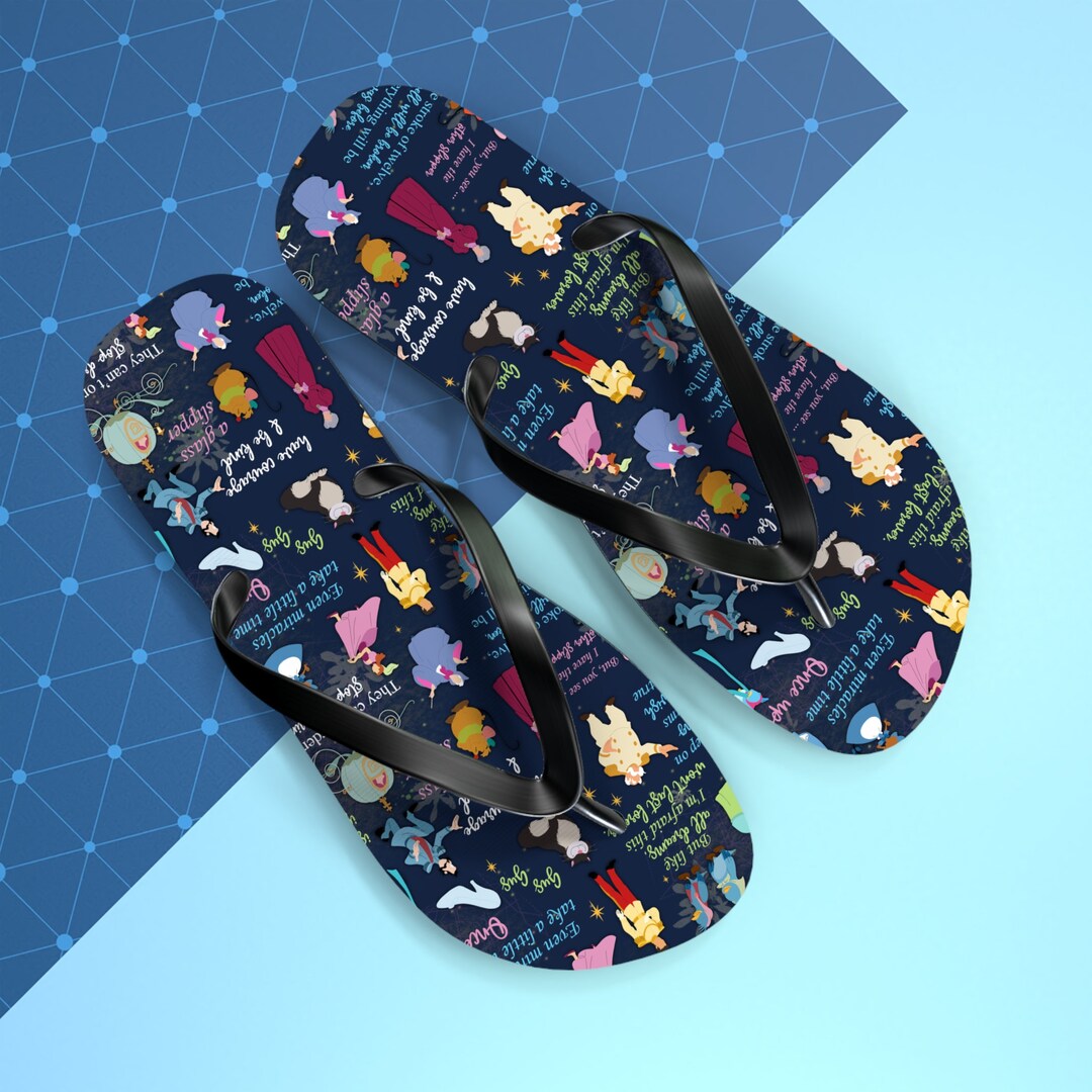 Disney Cinderella Princess Inspired Summer Flip Flops Shoes Womens Mens ...